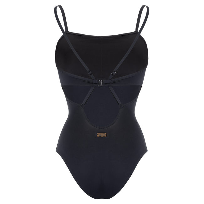 Women Crossed Back Straps One Piece Swimsuit Solid Vilebrequin